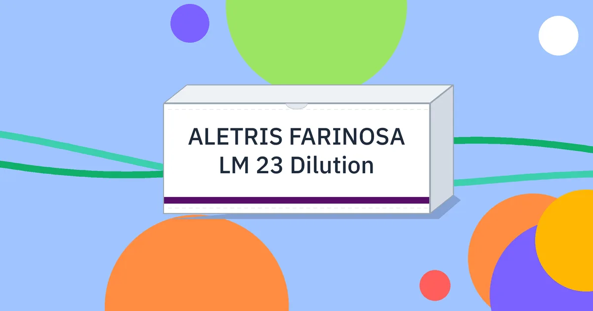 Symbolbild: Packung mit der Aufschrift ALETRIS FARINOSA LM 23 Dilution (PZN 13309822) – Verfügbarkeit und Bezug in Apotheken in Frankfurt am Main
