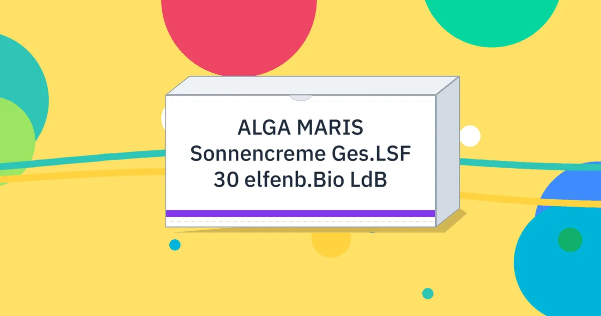 Symbolbild: Packung mit der Aufschrift ALGA MARIS Sonnencreme Ges.LSF 30 elfenb.Bio LdB (PZN 16587042) – Verfügbarkeit und Bezug in Apotheken in Frankfurt am Main