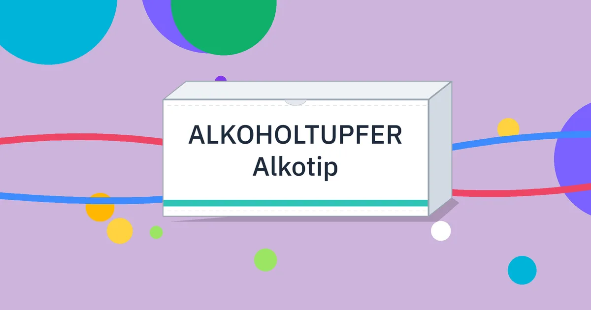 Symbolbild: Packung mit der Aufschrift ALKOHOLTUPFER Alkotip (PZN 01275851) – Verfügbarkeit und Bezug in Apotheken in Frankfurt am Main