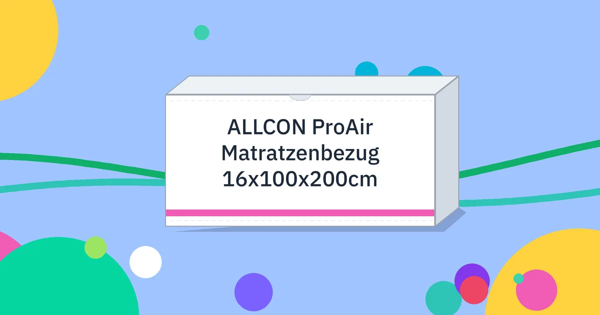 Symbolbild: Packung mit der Aufschrift ALLCON ProAir Matratzenbezug 16x100x200cm (PZN 02064808) – Verfügbarkeit und Bezug in Apotheken in Frankfurt am Main
