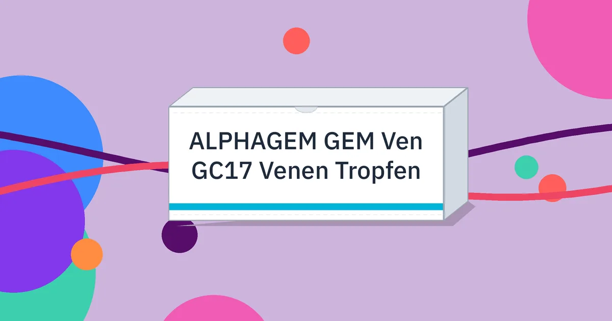 Symbolbild: Packung mit der Aufschrift ALPHAGEM GEM Ven GC17 Venen Tropfen (PZN 20296333) – Verfügbarkeit und Bezug in Apotheken in Frankfurt am Main