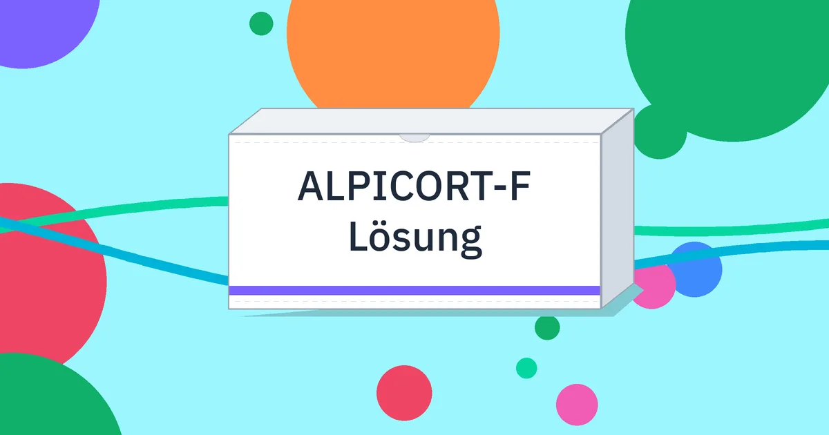 Symbolbild: Packung mit der Aufschrift ALPICORT-F Lösung (PZN 14261595) – Verfügbarkeit und Bezug in Apotheken in Frankfurt am Main