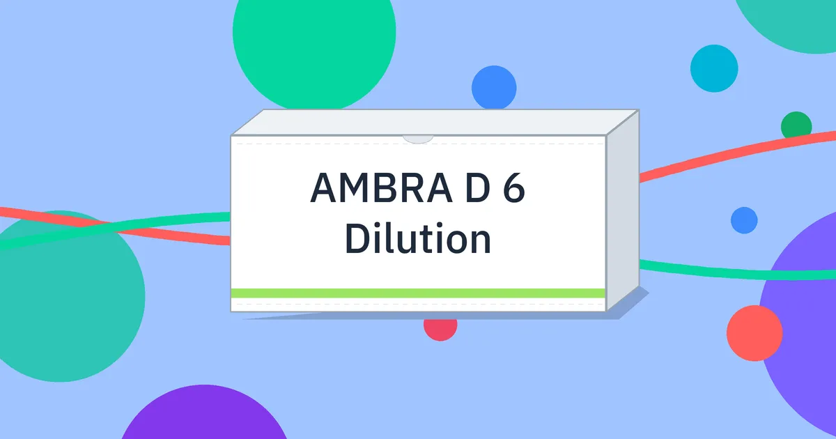 Symbolbild: Packung mit der Aufschrift AMBRA D 6 Dilution (PZN 02606250) – Verfügbarkeit und Bezug in Apotheken in Frankfurt am Main