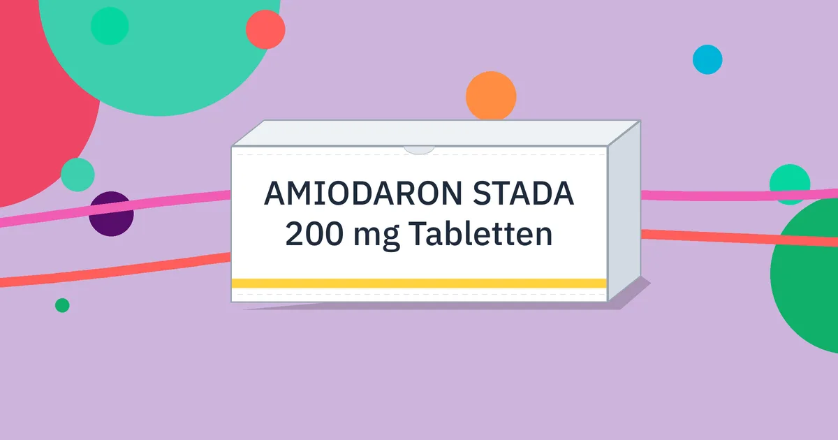 Symbolbild: Packung mit der Aufschrift AMIODARON STADA 200 mg Tabletten (PZN 00748402) – Verfügbarkeit und Bezug in Apotheken in Frankfurt am Main