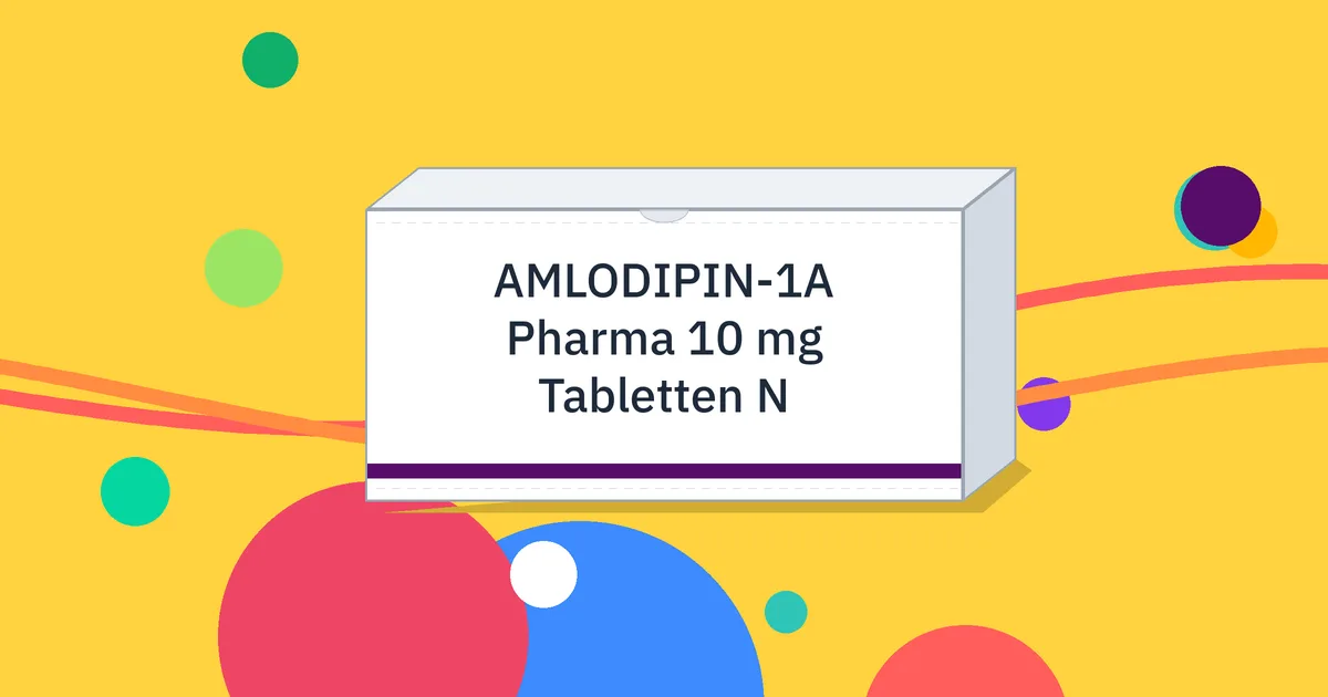 Symbolbild: Packung mit der Aufschrift AMLODIPIN-1A Pharma 10 mg Tabletten N (PZN 00889947) – Verfügbarkeit und Bezug in Apotheken in Frankfurt am Main