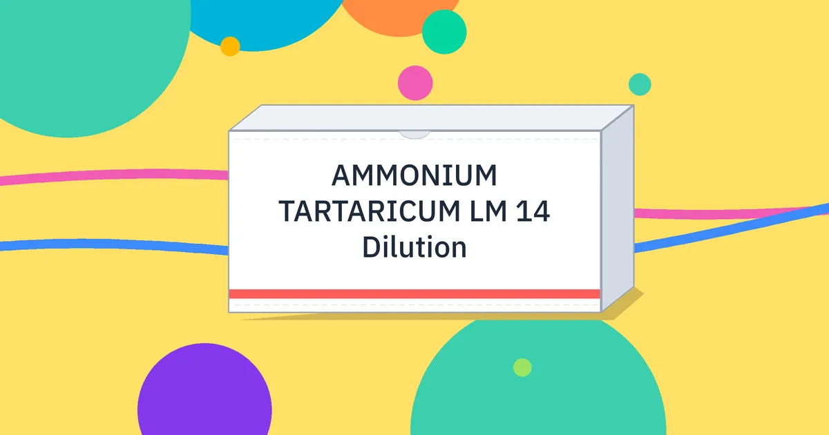 Symbolbild: Packung mit der Aufschrift AMMONIUM TARTARICUM LM 14 Dilution (PZN 12761537) – Verfügbarkeit und Bezug in Apotheken in Frankfurt am Main