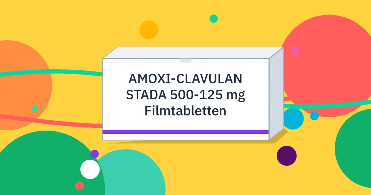 Symbolbild: Packung mit der Aufschrift AMOXI-CLAVULAN STADA 500-125 mg Filmtabletten (PZN 00669588) – Verfügbarkeit und Bezug in Apotheken in Frankfurt am Main