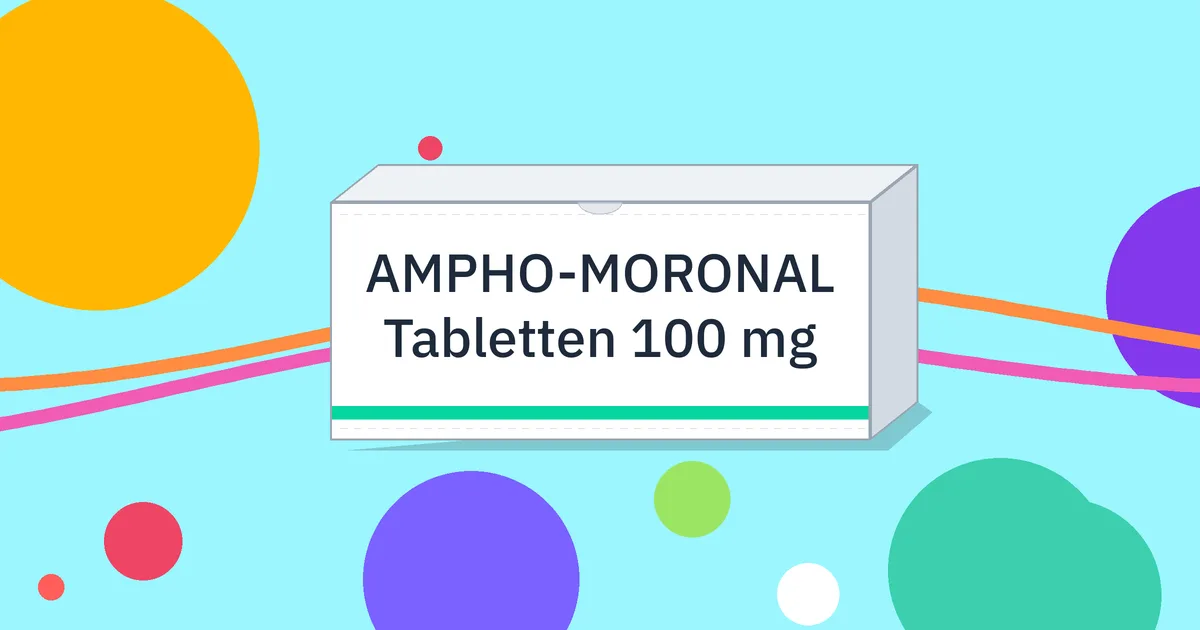 Symbolbild: Packung mit der Aufschrift AMPHO-MORONAL Tabletten 100 mg (PZN 02421355) – Verfügbarkeit und Bezug in Apotheken in Frankfurt am Main