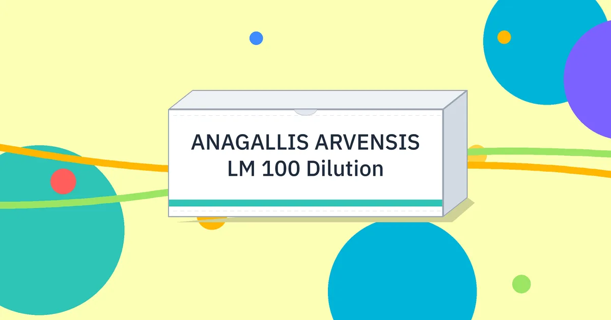 Symbolbild: Packung mit der Aufschrift ANAGALLIS ARVENSIS LM 100 Dilution (PZN 13328162) – Verfügbarkeit und Bezug in Apotheken in Frankfurt am Main