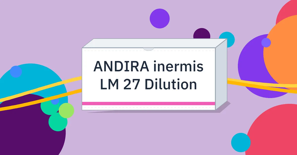 Symbolbild: Packung mit der Aufschrift ANDIRA inermis LM 27 Dilution (PZN 13329434) – Verfügbarkeit und Bezug in Apotheken in Frankfurt am Main