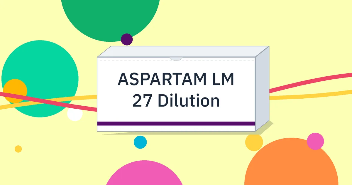 Symbolbild: Packung mit der Aufschrift ASPARTAM LM 27 Dilution (PZN 12782189) – Verfügbarkeit und Bezug in Apotheken in Frankfurt am Main