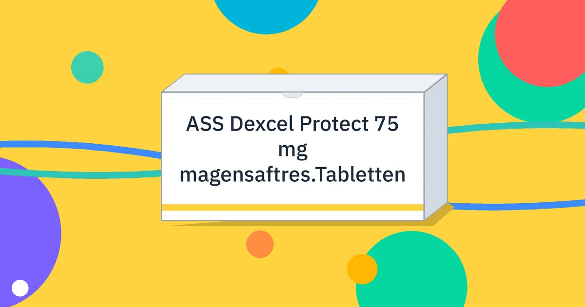 Symbolbild: Packung mit der Aufschrift ASS Dexcel Protect 75 mg magensaftres.Tabletten (PZN 09372826) – Verfügbarkeit und Bezug in Apotheken in Frankfurt am Main