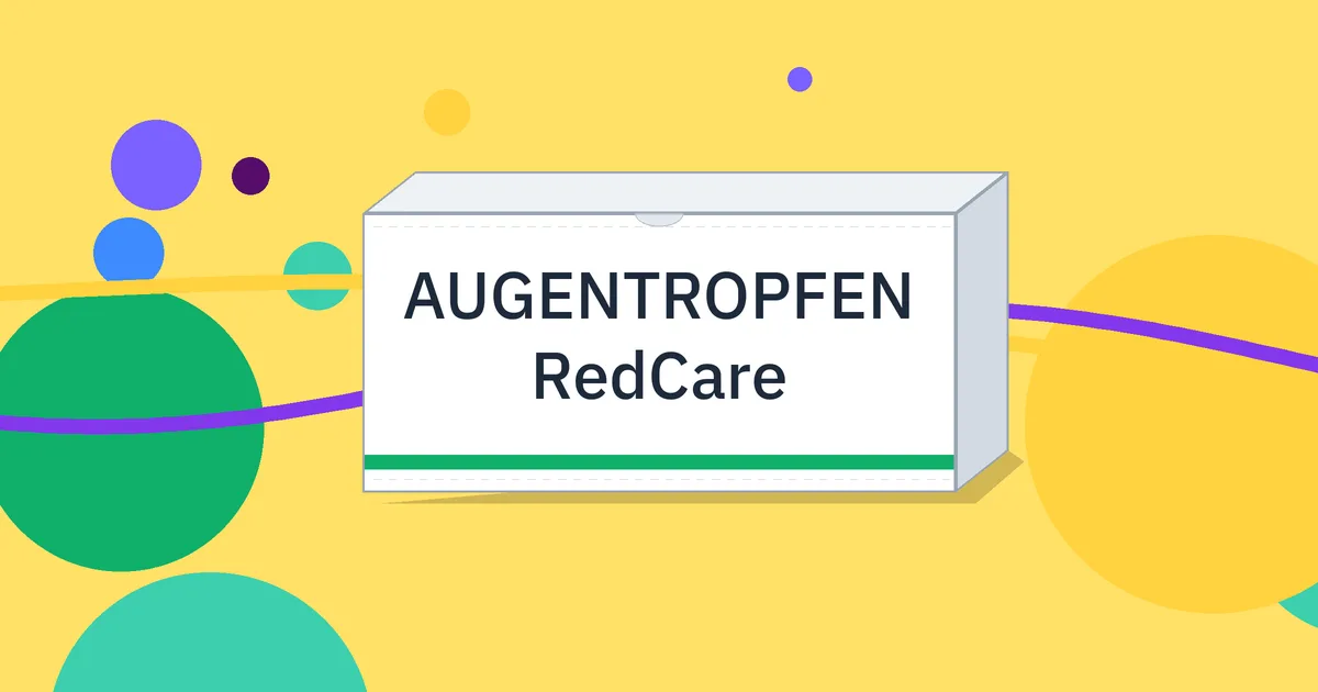 Symbolbild: Packung mit der Aufschrift AUGENTROPFEN RedCare (PZN 17396686) – Verfügbarkeit und Bezug in Apotheken in Frankfurt am Main