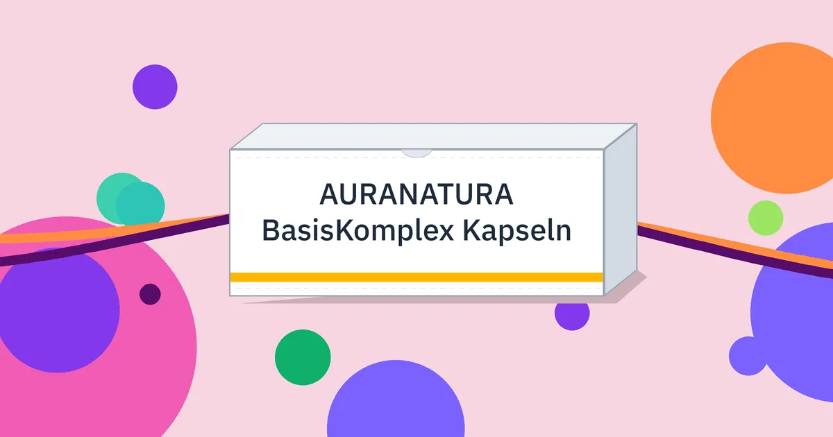 Symbolbild: Packung mit der Aufschrift AURANATURA BasisKomplex Kapseln (PZN 20290129) – Verfügbarkeit und Bezug in Apotheken in Frankfurt am Main