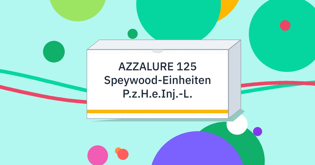 Symbolbild: Packung mit der Aufschrift AZZALURE 125 Speywood-Einheiten P.z.H.e.Inj.-L. (PZN 17201895) – Verfügbarkeit und Bezug in Apotheken in Frankfurt am Main