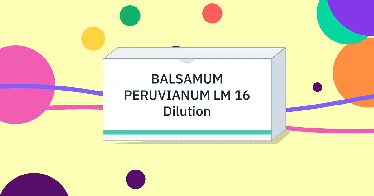 Symbolbild: Packung mit der Aufschrift BALSAMUM PERUVIANUM LM 16 Dilution (PZN 12787264) – Verfügbarkeit und Bezug in Apotheken in Frankfurt am Main