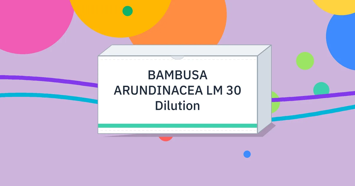 Symbolbild: Packung mit der Aufschrift BAMBUSA ARUNDINACEA LM 30 Dilution (PZN 09430179) – Verfügbarkeit und Bezug in Apotheken in Frankfurt am Main