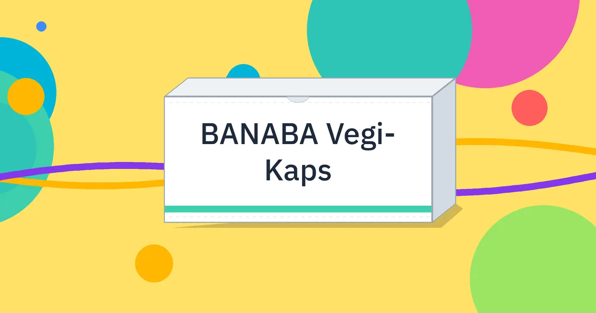 Symbolbild: Packung mit der Aufschrift BANABA Vegi-Kaps (PZN 06922485) – Verfügbarkeit und Bezug in Apotheken in Frankfurt am Main