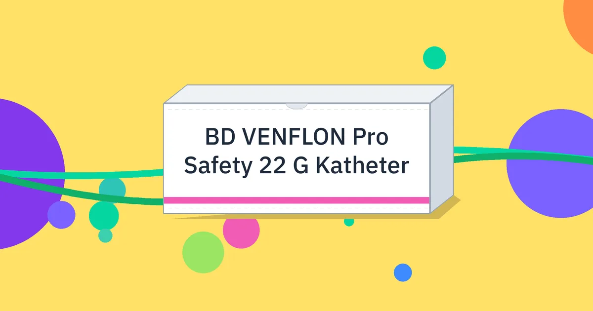 Symbolbild: Packung mit der Aufschrift BD VENFLON Pro Safety 22 G Katheter (PZN 13156927) – Verfügbarkeit und Bezug in Apotheken in Frankfurt am Main