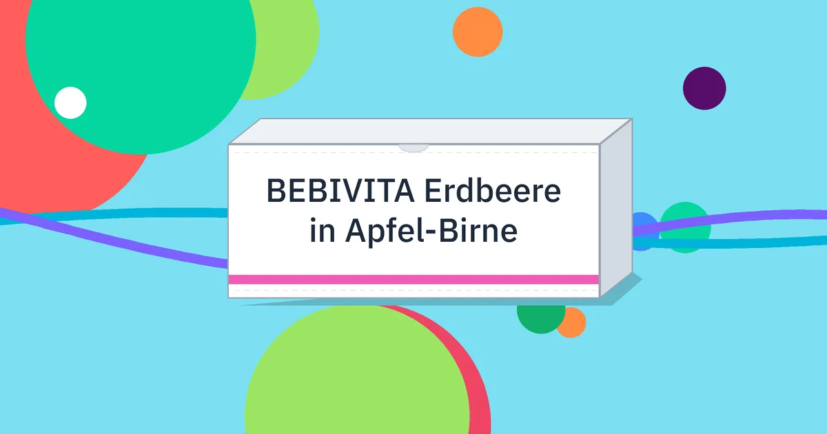 Symbolbild: Packung mit der Aufschrift BEBIVITA Erdbeere in Apfel-Birne (PZN 19291431) – Verfügbarkeit und Bezug in Apotheken in Frankfurt am Main