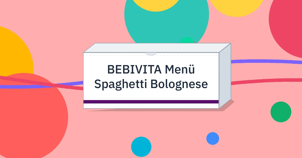 Symbolbild: Packung mit der Aufschrift BEBIVITA Menü Spaghetti Bolognese (PZN 09734896) – Verfügbarkeit und Bezug in Apotheken in Frankfurt am Main