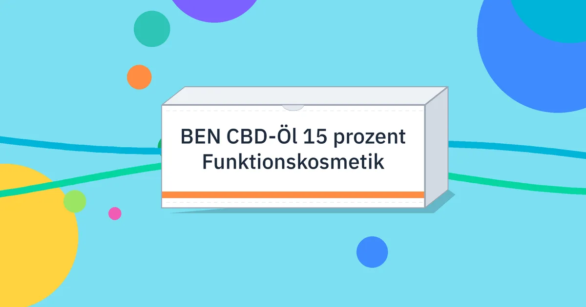 Symbolbild: Packung mit der Aufschrift BEN CBD-Öl 15 prozent Funktionskosmetik (PZN 19269710) – Verfügbarkeit und Bezug in Apotheken in Frankfurt am Main