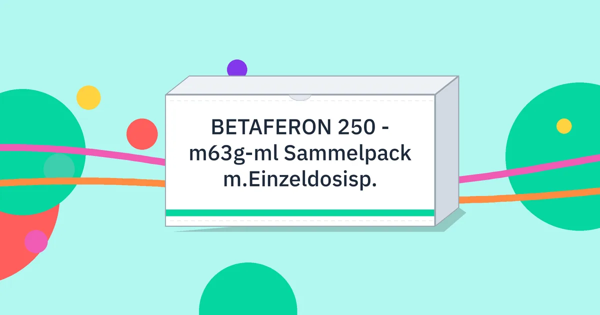 Symbolbild: Packung mit der Aufschrift BETAFERON 250 -m63g-ml Sammelpack m.Einzeldosisp. (PZN 06108069) – Verfügbarkeit und Bezug in Apotheken in Frankfurt am Main