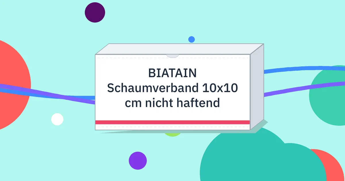Symbolbild: Packung mit der Aufschrift BIATAIN Schaumverband 10x10 cm nicht haftend (PZN 10838046) – Verfügbarkeit und Bezug in Apotheken in Frankfurt am Main