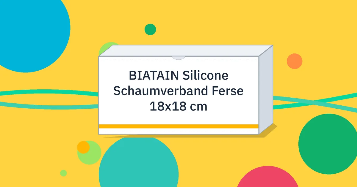 Symbolbild: Packung mit der Aufschrift BIATAIN Silicone Schaumverband Ferse 18x18 cm (PZN 17311023) – Verfügbarkeit und Bezug in Apotheken in Frankfurt am Main