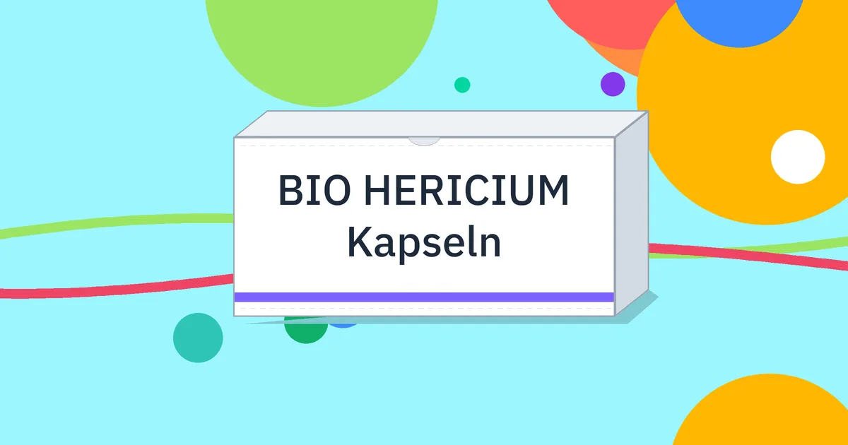 Symbolbild: Packung mit der Aufschrift BIO HERICIUM Kapseln (PZN 10790150) – Verfügbarkeit und Bezug in Apotheken in Frankfurt am Main