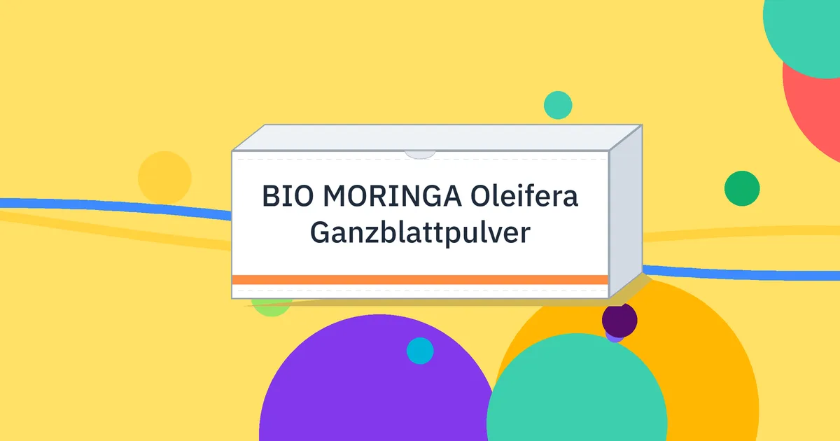 Symbolbild: Packung mit der Aufschrift BIO MORINGA Oleifera Ganzblattpulver (PZN 10009433) – Verfügbarkeit und Bezug in Apotheken in Frankfurt am Main