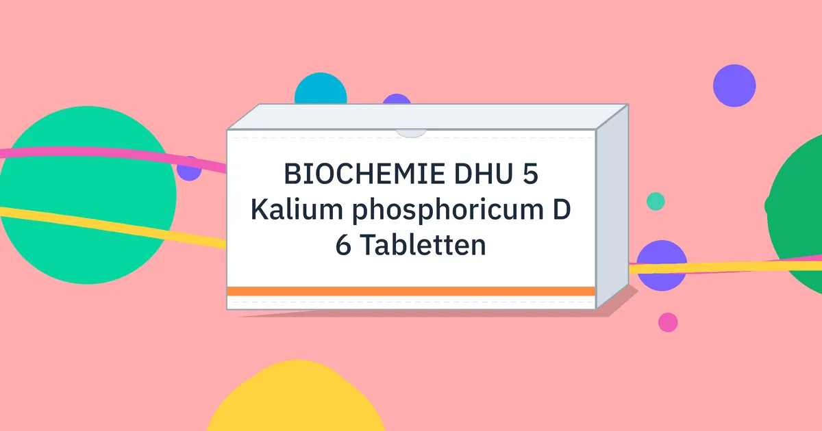 Symbolbild: Packung mit der Aufschrift BIOCHEMIE DHU 5 Kalium phosphoricum D 6 Tabletten (PZN 00274186) – Verfügbarkeit und Bezug in Apotheken in Frankfurt am Main