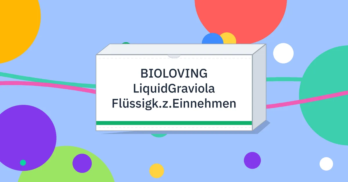 Symbolbild: Packung mit der Aufschrift BIOLOVING LiquidGraviola Flüssigk.z.Einnehmen (PZN 17670259) – Verfügbarkeit und Bezug in Apotheken in Frankfurt am Main