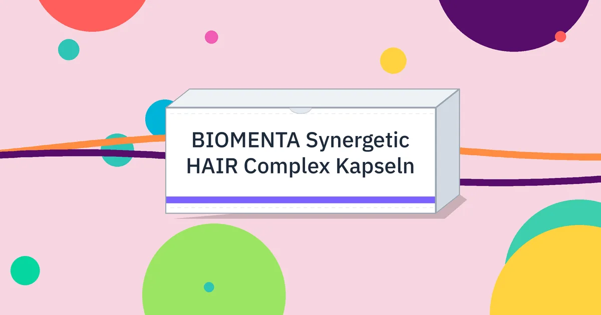 Symbolbild: Packung mit der Aufschrift BIOMENTA Synergetic HAIR Complex Kapseln (PZN 20928744) – Verfügbarkeit und Bezug in Apotheken in Frankfurt am Main