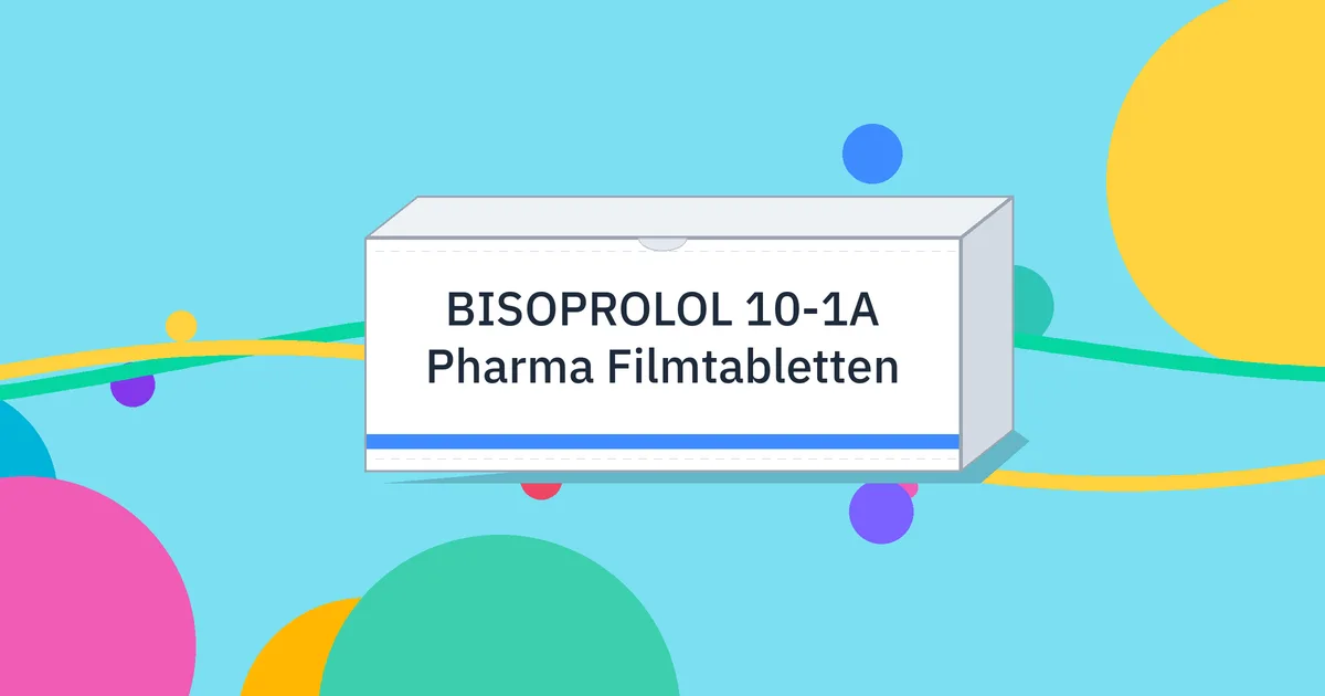 Symbolbild: Packung mit der Aufschrift BISOPROLOL 10-1A Pharma Filmtabletten (PZN 03820614) – Verfügbarkeit und Bezug in Apotheken in Frankfurt am Main