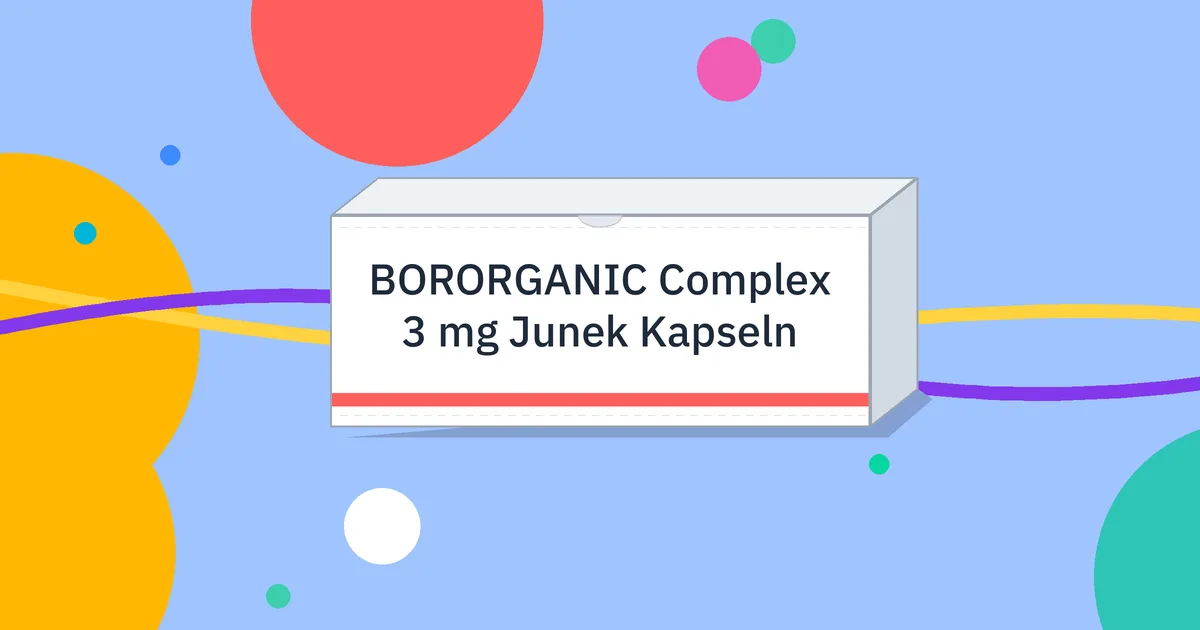 Symbolbild: Packung mit der Aufschrift BORORGANIC Complex 3 mg Junek Kapseln (PZN 10521705) – Verfügbarkeit und Bezug in Apotheken in Frankfurt am Main