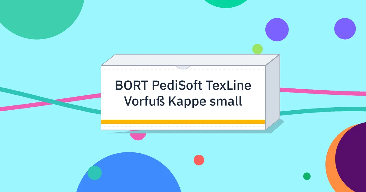Symbolbild: Packung mit der Aufschrift BORT PediSoft TexLine Vorfuß Kappe small (PZN 07670198) – Verfügbarkeit und Bezug in Apotheken in Frankfurt am Main
