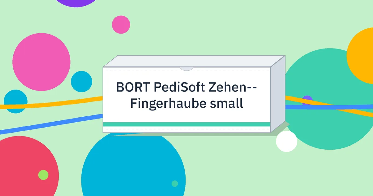 Symbolbild: Packung mit der Aufschrift BORT PediSoft Zehen--Fingerhaube small (PZN 09461004) – Verfügbarkeit und Bezug in Apotheken in Frankfurt am Main