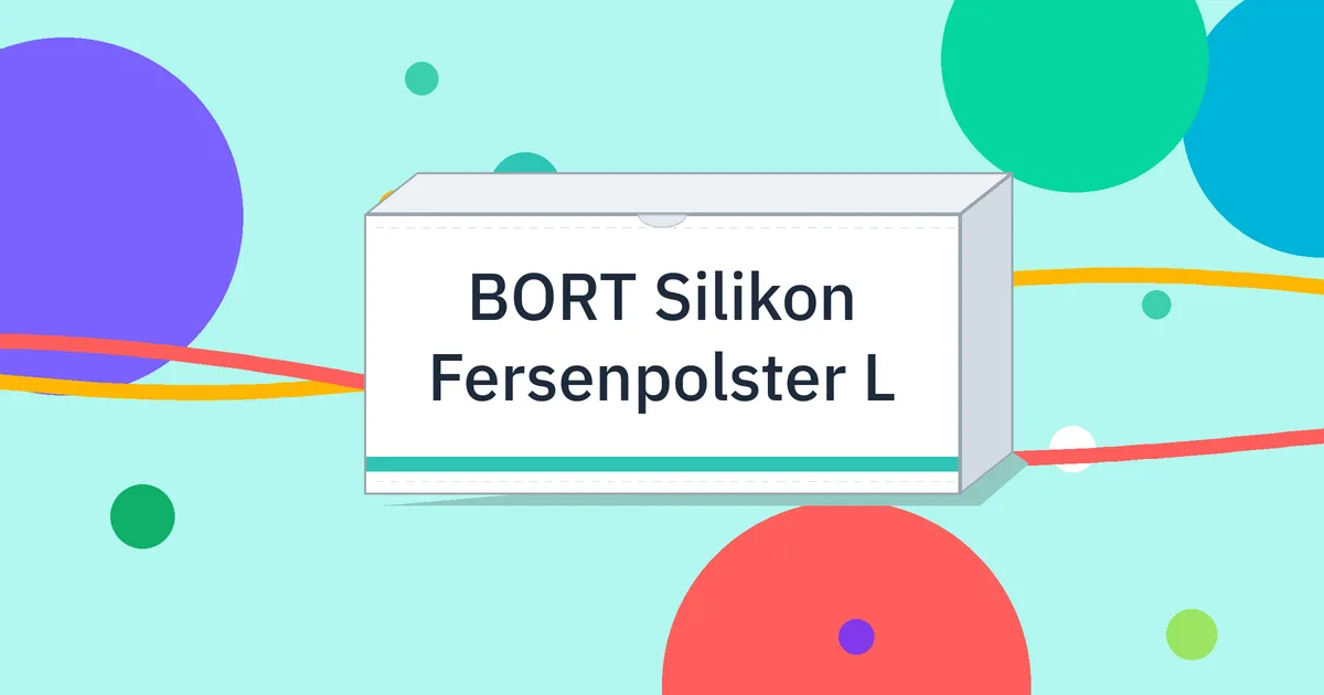 Symbolbild: Packung mit der Aufschrift BORT Silikon Fersenpolster L (PZN 04654307) – Verfügbarkeit und Bezug in Apotheken in Frankfurt am Main