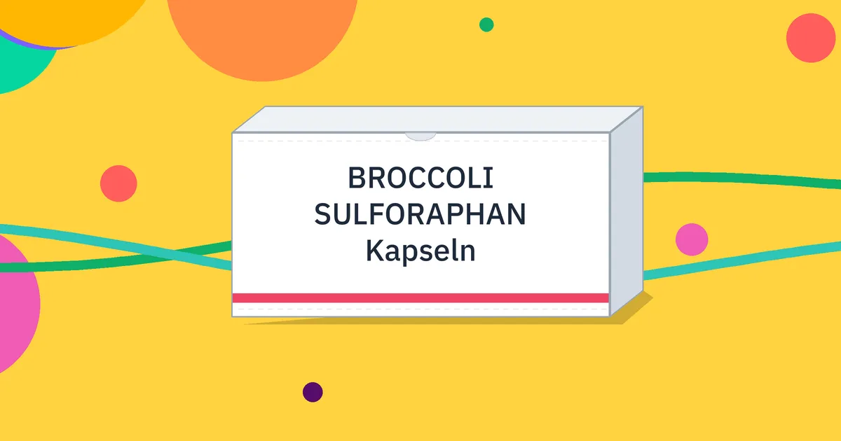 Symbolbild: Packung mit der Aufschrift BROCCOLI SULFORAPHAN Kapseln (PZN 10305491) – Verfügbarkeit und Bezug in Apotheken in Frankfurt am Main
