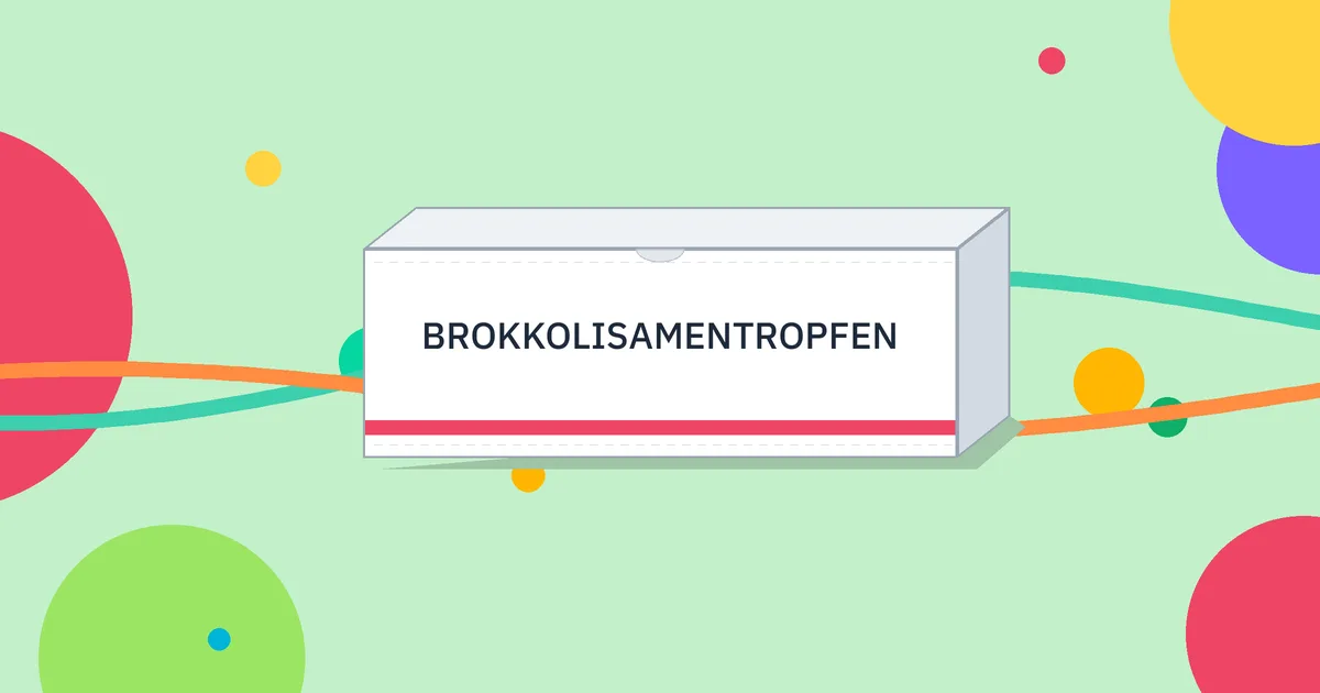 Symbolbild: Packung mit der Aufschrift BROKKOLISAMENTROPFEN (PZN 12495722) – Verfügbarkeit und Bezug in Apotheken in Frankfurt am Main