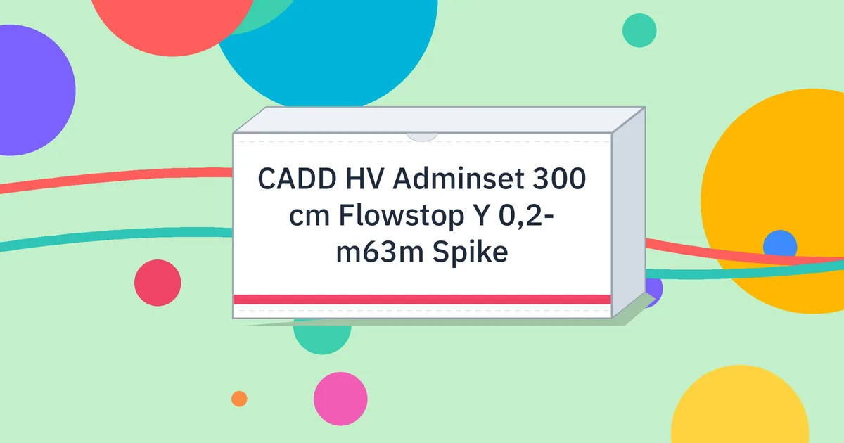 Symbolbild: Packung mit der Aufschrift CADD HV Adminset 300 cm Flowstop Y 0,2-m63m Spike (PZN 16786209) – Verfügbarkeit und Bezug in Apotheken in Frankfurt am Main