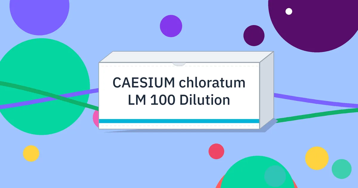 Symbolbild: Packung mit der Aufschrift CAESIUM chloratum LM 100 Dilution (PZN 12799385) – Verfügbarkeit und Bezug in Apotheken in Frankfurt am Main