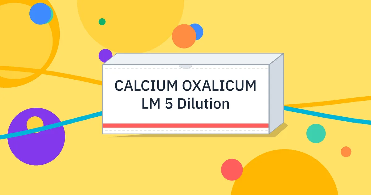 Symbolbild: Packung mit der Aufschrift CALCIUM OXALICUM LM 5 Dilution (PZN 13410142) – Verfügbarkeit und Bezug in Apotheken in Frankfurt am Main