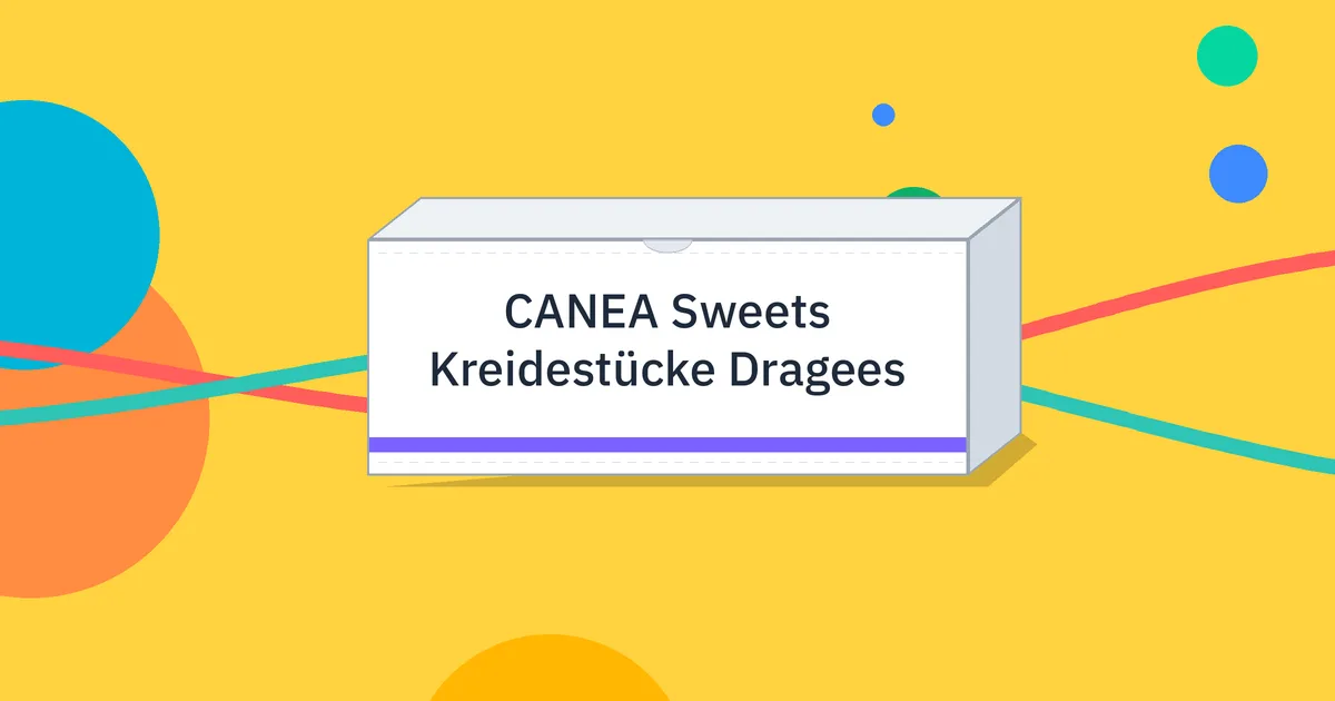 Symbolbild: Packung mit der Aufschrift CANEA Sweets Kreidestücke Dragees (PZN 12386950) – Verfügbarkeit und Bezug in Apotheken in Frankfurt am Main