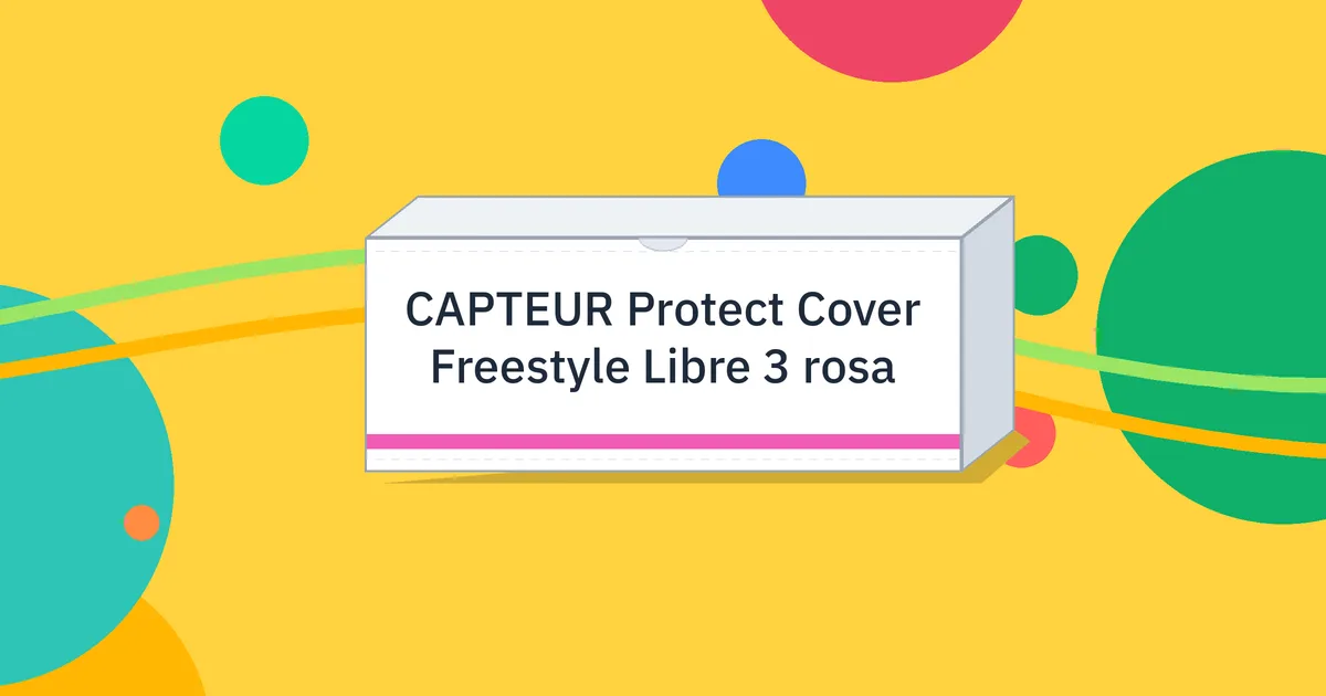 Symbolbild: Packung mit der Aufschrift CAPTEUR Protect Cover Freestyle Libre 3 rosa (PZN 20203662) – Verfügbarkeit und Bezug in Apotheken in Frankfurt am Main