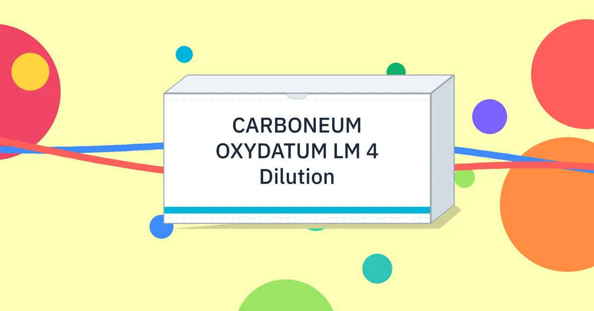Symbolbild: Packung mit der Aufschrift CARBONEUM OXYDATUM LM 4 Dilution (PZN 13428550) – Verfügbarkeit und Bezug in Apotheken in Frankfurt am Main
