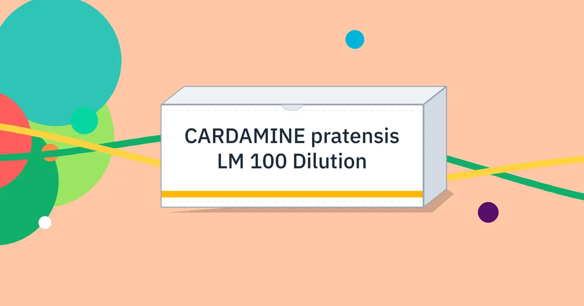 Symbolbild: Packung mit der Aufschrift CARDAMINE pratensis LM 100 Dilution (PZN 13429437) – Verfügbarkeit und Bezug in Apotheken in Frankfurt am Main