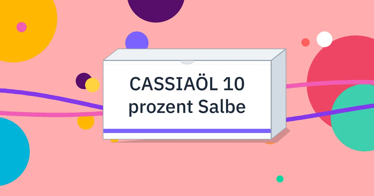 Symbolbild: Packung mit der Aufschrift CASSIAÖL 10 prozent Salbe (PZN 16572827) – Verfügbarkeit und Bezug in Apotheken in Frankfurt am Main