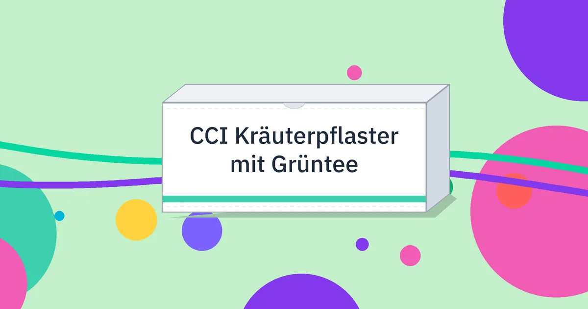 Symbolbild: Packung mit der Aufschrift CCI Kräuterpflaster mit Grüntee (PZN 18074683) – Verfügbarkeit und Bezug in Apotheken in Frankfurt am Main